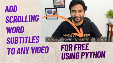 Ramsri Goutham Golla On Linkedin Add Scrolling Word Subtitles To Any Video For Free Using