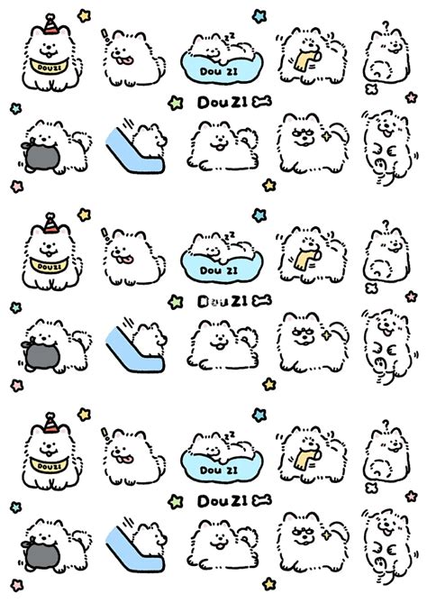 简笔画小狗贴纸 花瓣网