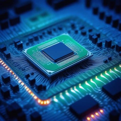 Premium Photo Integrated Microchip Circuit Board For Server Central Computer Processor