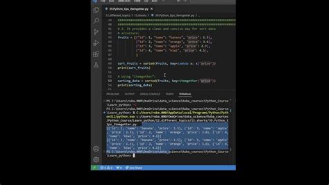 Python Tips Itemgetter Function Provides A Clean And Concise Code Part Two Youtube
