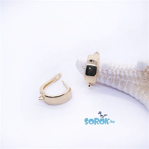 ШВЕНЗА полукруг английский замок позолота 18К 14x6 мм купить в Минске цена