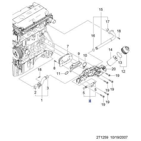 Уплотнительное кольцо трубки корпуса масляного фильтра Авео Т300 Круз ...