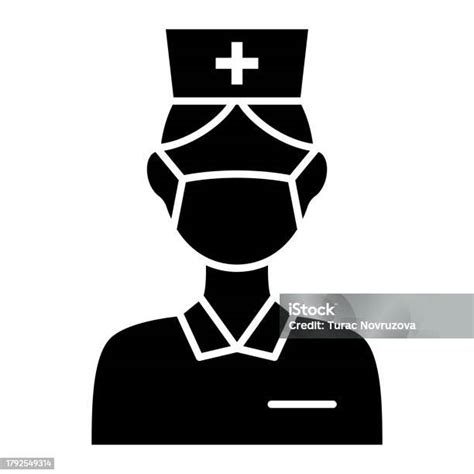 간호사 솔리드 아이콘 국제 치과 의사의 날 개념 흰색 배경에 여성 치과 의사 기호 간호사 얼굴 마스크 아이콘 글리프 스타일 모바일 개념 웹 디자인 벡터 그래픽 개념에 대한