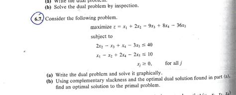 Solved A Write The B Solve The Dual Problem By Chegg