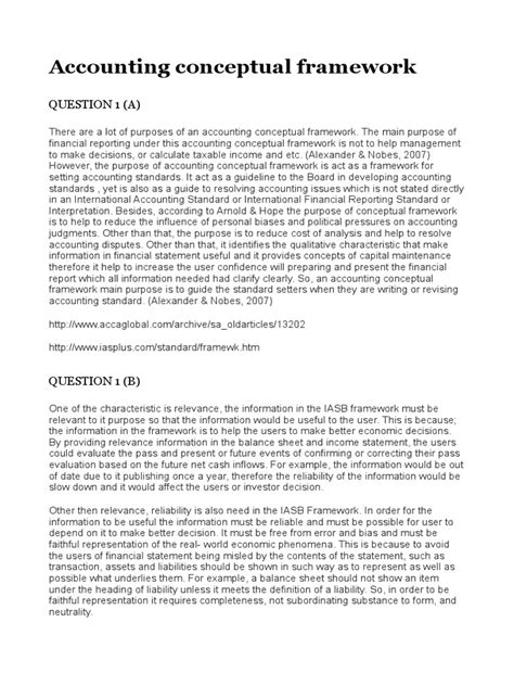 Accounting Conceptual Framework Pdf Financial Statement Accounting