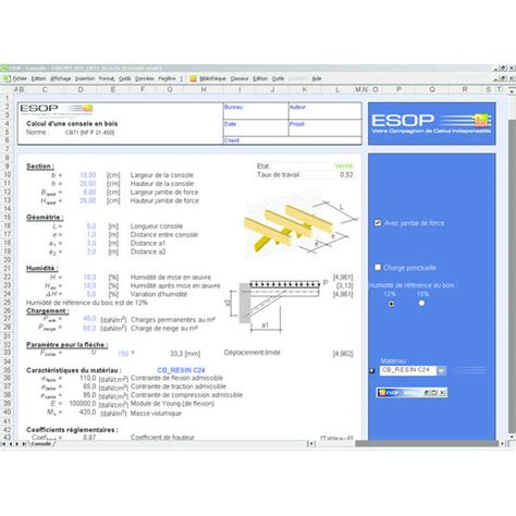 ᐉ Logiciel De Calcul Et Vérification Des Charpentes Bois Sos Excel