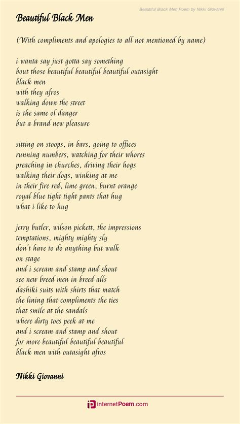 Beautiful Black Men Nikki Giovanni Analysis