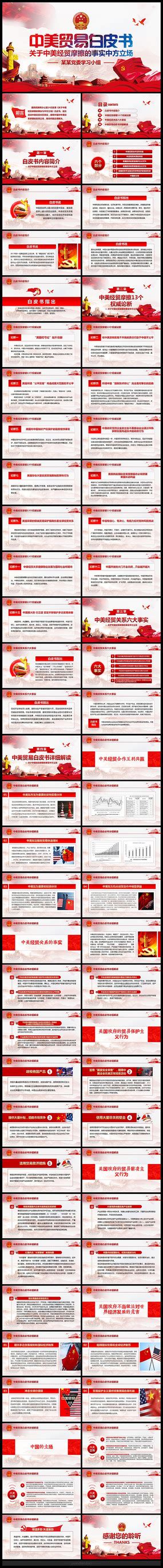 中美贸易战ppt 中美贸易战ppt模板大全 红动中国