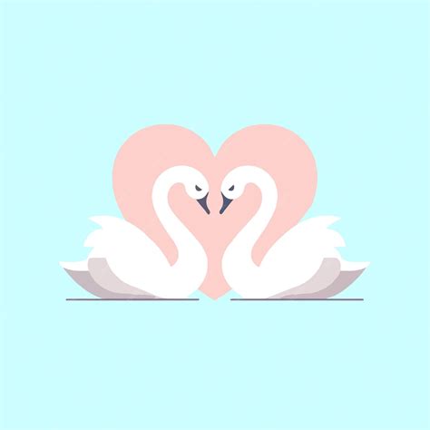 Premium Vector Cartoon Illustration Of Two Romantic White Swans