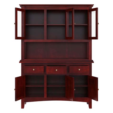 Barryton Solidwood Kitchen Hutch Cabinet With Storage Customization