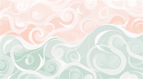 Abstract Swirling Patterns In Soft Pastel Hues Of Pink And Green Representing Gentle Waves And