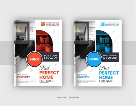 창의적이고 현대적인 부동산 표지 브로셔 전단지 템플릿 프리미엄 벡터