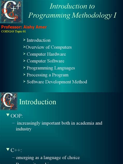 Overview Of Computers Computer Hardware Computer Software Programming