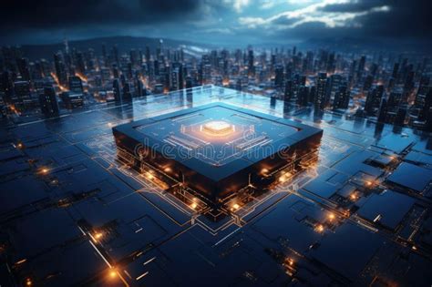 artificial intelligence chipset processor on circuit board working on data analysis machine