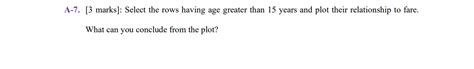 Solved A 7 3 Marks Select The Rows Having Age Greater