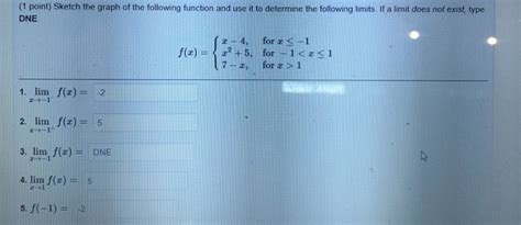 Solved 1 Point Sketch The Graph Of The Following Function