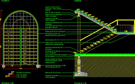 Planos De Detalle Escalera En Proyectos De Escaleras 2d Escaleras En Planospara