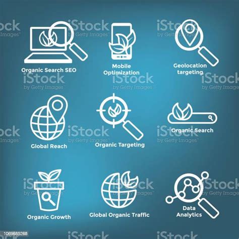 검색 및 검색 엔진 최적화 웹 헤더 영웅 이미지 배너 유기 성장 검색 및 지역 아이디어 아이콘 설정 아이콘에 대한 스톡 벡터 아트 및 기타 이미지 Istock