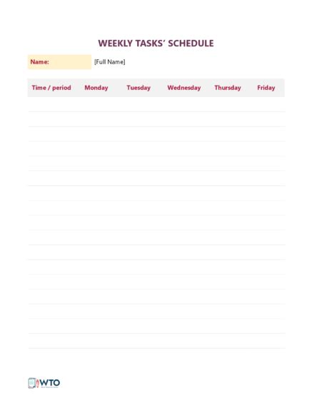 16 Free Weekly Schedule Templates Word Excel