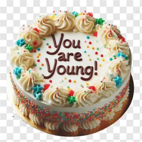 3d 생일 케이크와 당신은 어리다고 적었습니다 생일 케이크와 거기에 너는 어리다고 적는다 3d 생일 케이크와 당신은 어리다고 적었습니다 생일 케이크 Png 일러스트 및