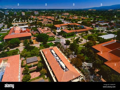 Stanford California USA Overview Stanford University Campus High Angle Aerial Smart City