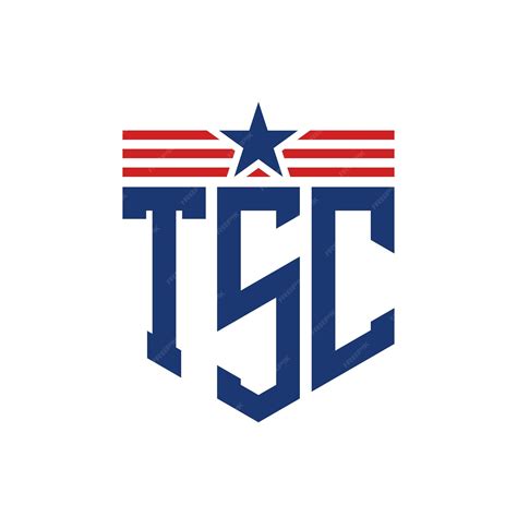 Premium Vector Patriotic Tsc Logo With Star And American Flag Straps