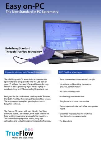 Pft Spirometry Machine Pc Based With Printer Ndd Easy On Pc At Rs
