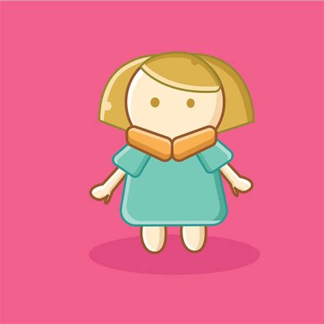 Niña Con Pelo Corto Vector Premium