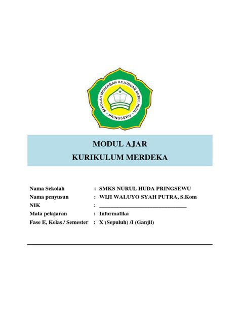 Modul Ajar Informatika Kelas X Sma Fase E Pdf Karier And Perkembangan