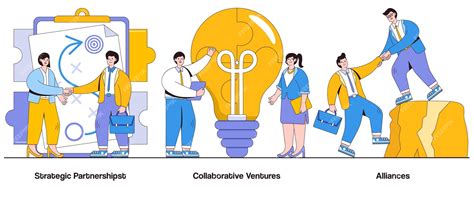 Premium Vector Strategic Partnerships Collaborative Ventures Alliances Concept With Character