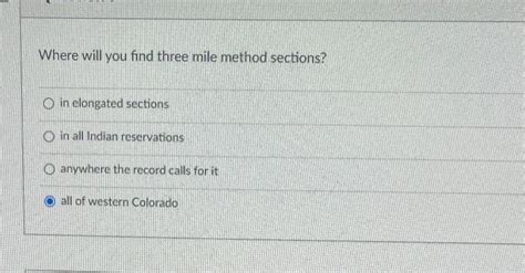 solved where will you find three mile method sections in
