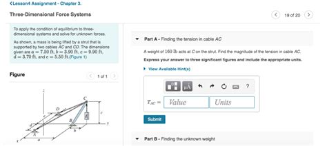 Solved Lesson4 Assignment Chapter 3 Three Dimensional Force