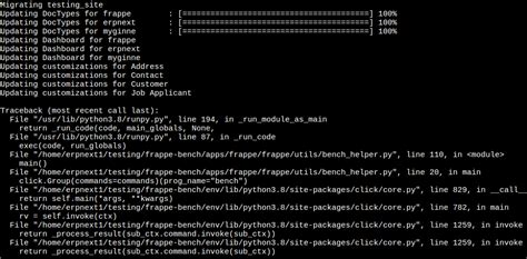 how to resolve this error in bench migrate erpnext frappe forum