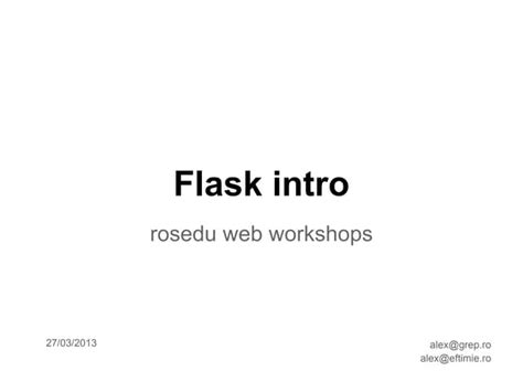 Flask Intro Rosedu Web Workshops Pdf Web Design And Html Internet