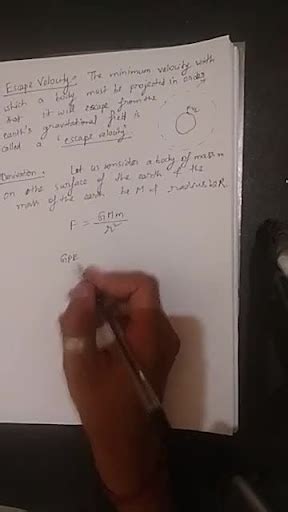 1 A Define Escape Velocity Obtain An Expression For Escape Velocity O