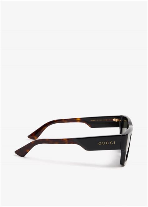 Gucci Rectangular Frame Sunglasses For Men Black In Uae Level Shoes