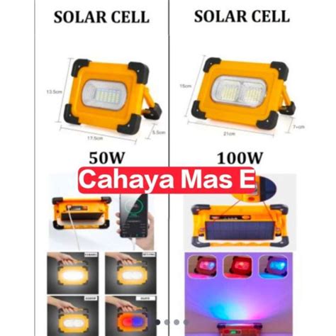 Jual Lampu Sorot Led Tembak Portable Solar Cell Multifungsi W W Di Seller Gudang Lampu