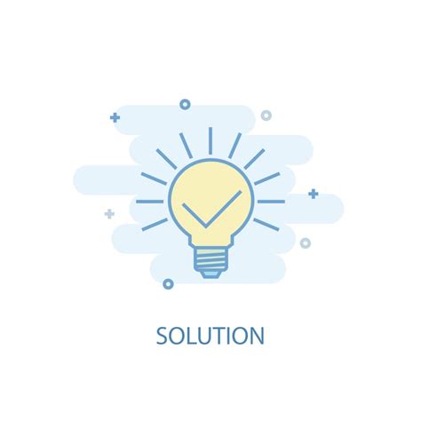 솔루션 라인 개념 간단한 라인 아이콘 컬러 그림 솔루션 기호 평면 디자인 Uiux에 사용할 수 있습니다 프리미엄 벡터