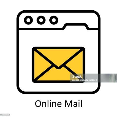 온라인 메일 벡터 채워진 개요 디자인 그림입니다 흰색 배경의 기호 Eps 10 파일 0명에 대한 스톡 벡터 아트 및 기타 이미지 0명 3차원 형태 개념 Istock