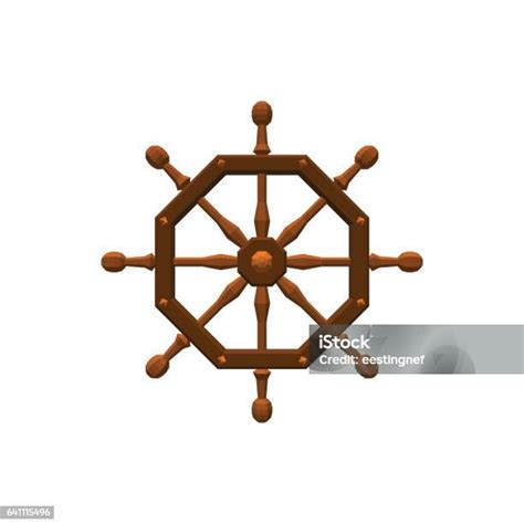 다각형 선박 조 타입니다 흰색 배경에 고립 벡터 일러스트입니다 3차원 형태에 대한 스톡 벡터 아트 및 기타 이미지 3차원 형태 방향타 선박 Istock