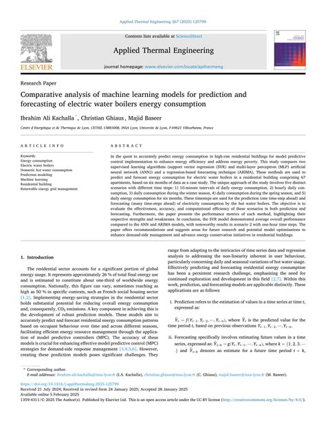 Pdf Comparative Analysis Of Machine Learning Models For Prediction And Forecasting Of Electric