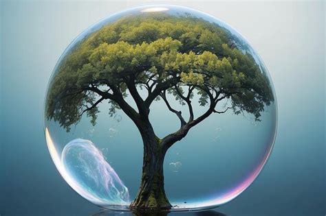 Premium Photo Tree Over A Bubble
