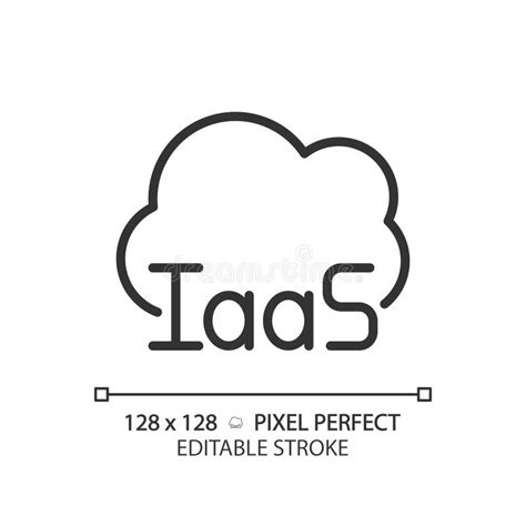 Cloud Based Iaas Pixel Perfect Linear Icon Stock Vector Illustration