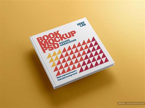 方形书籍精装样机 Square Book Hardcover Mockup