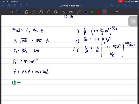 For Isentropic Flow Of Air At A Section In A Passage A 0 25 M 2 P 15 Kpa Abs T 10 ∘ C And