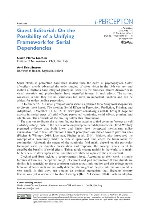 pdf guest editorial on the possibility of a unifying framework for