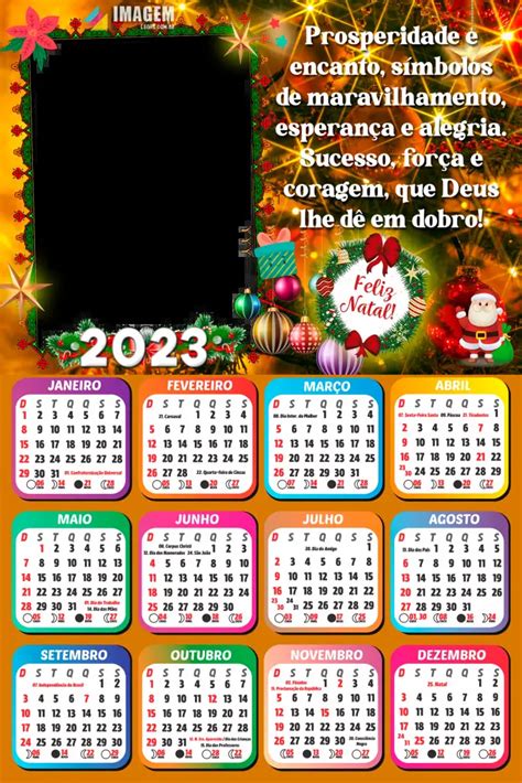 Calendário 2023 Sucesso Força E Coragem Feliz Natal Foto Moldura Png