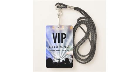 Custom Name Vip All Access Pass Concert Badge
