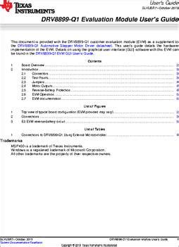 DRV8899 Q1EVM Datasheet Texas Instruments DRV8899 Q1EVM Stepper Driver Evaluation
