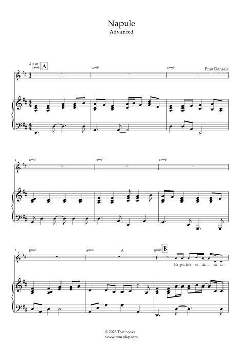 Napule è Advanced Level With Orchestra Pino Daniele Piano Sheet